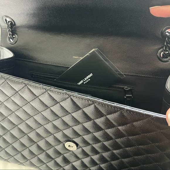 Yves Saint Laurent | Bags | Ysl Large Black Envelope Shoulder Bag With ...